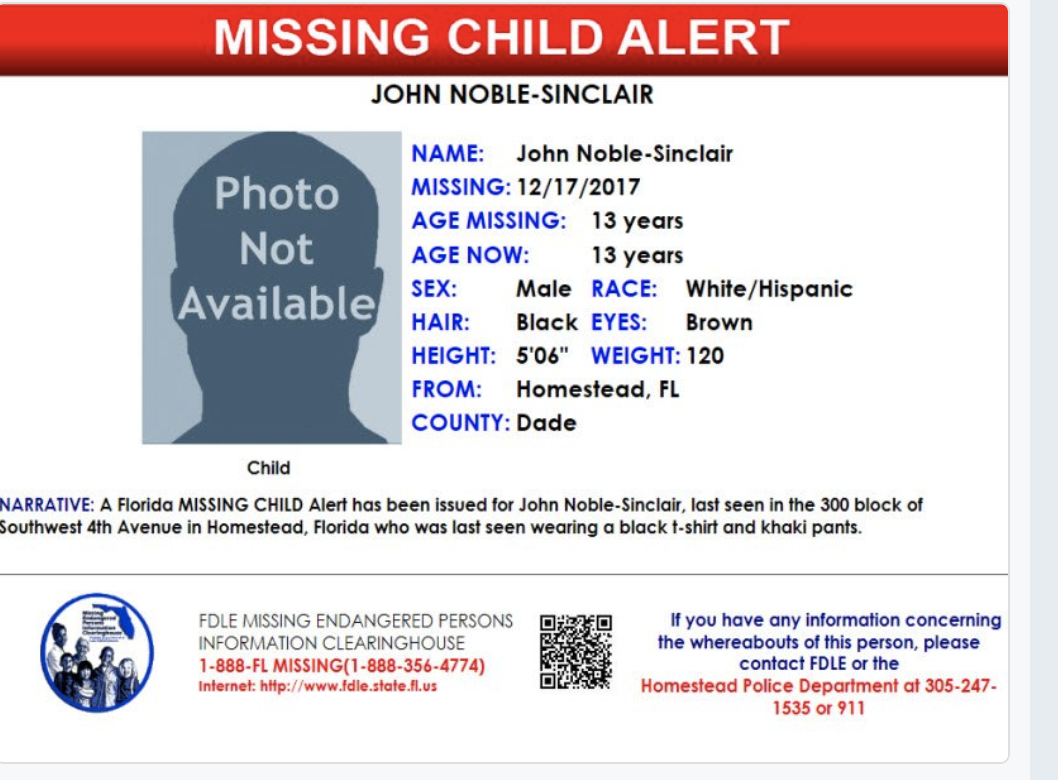 MISSING CHILD ALERT: 13 YO from Homestead - TreasureCoast.com • Local News • Local Events ...